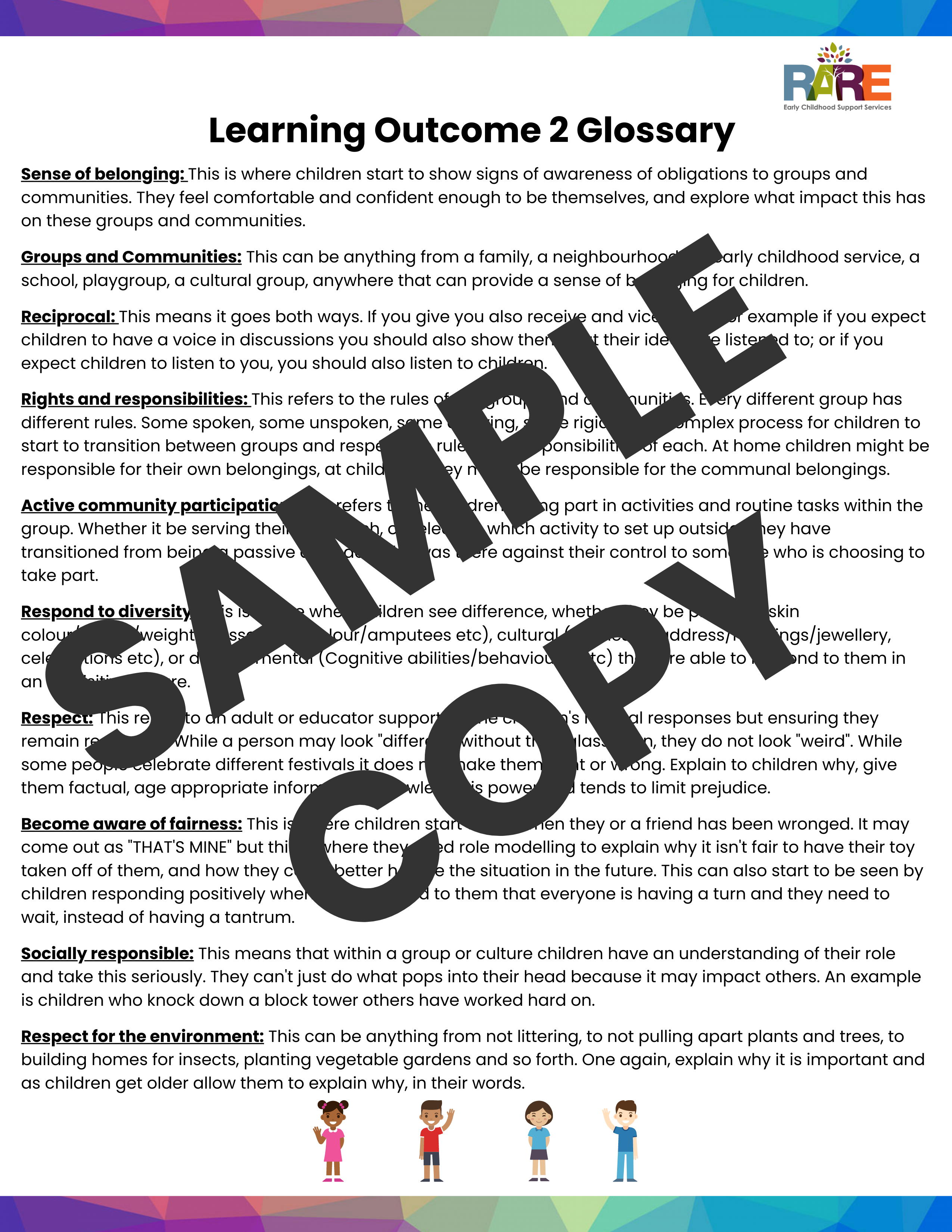 Example Of A Glossary For Children