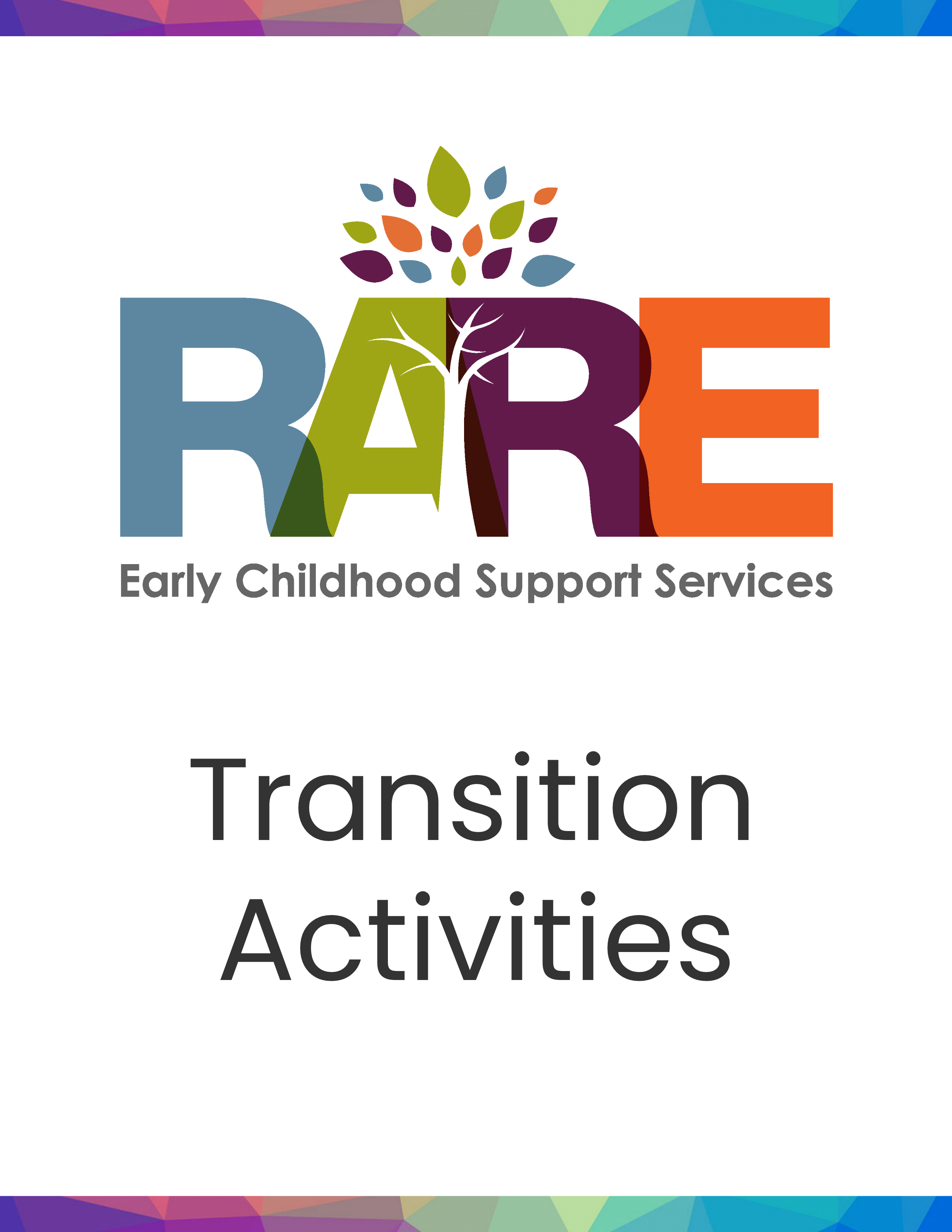 Transition activities booklet - RARE Early Childhood Support Services